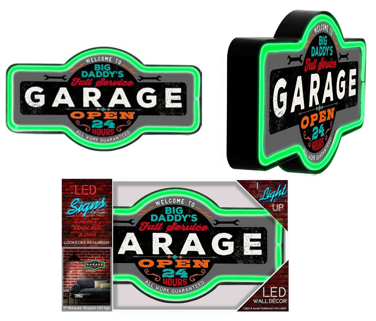 Big Daddy's Garage LED Neon Lighted Marquee Sign For Bar, Garage, or M