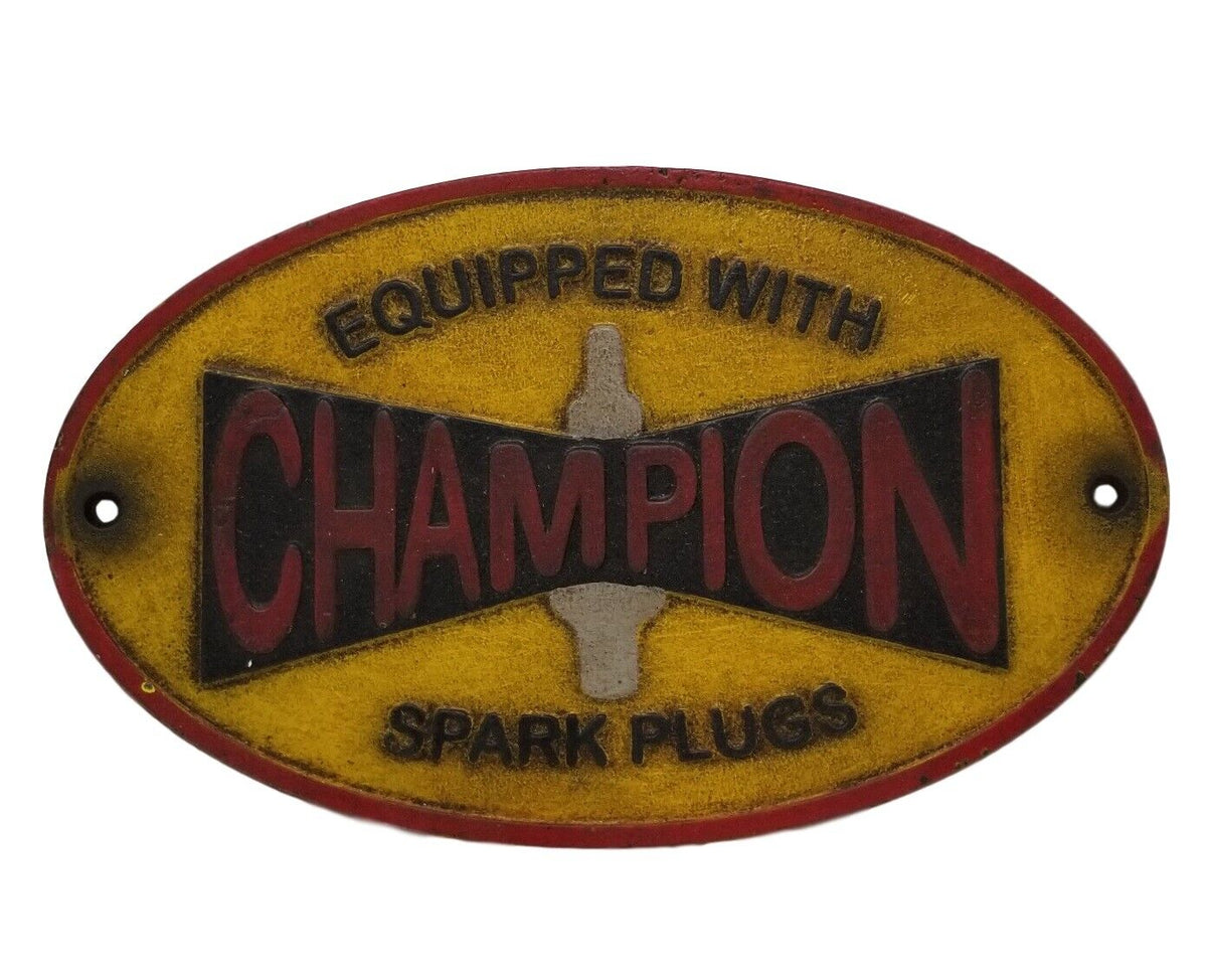 Champion Spark Plugs Cast Iron Wall Plaque – Big Daddy's Garage