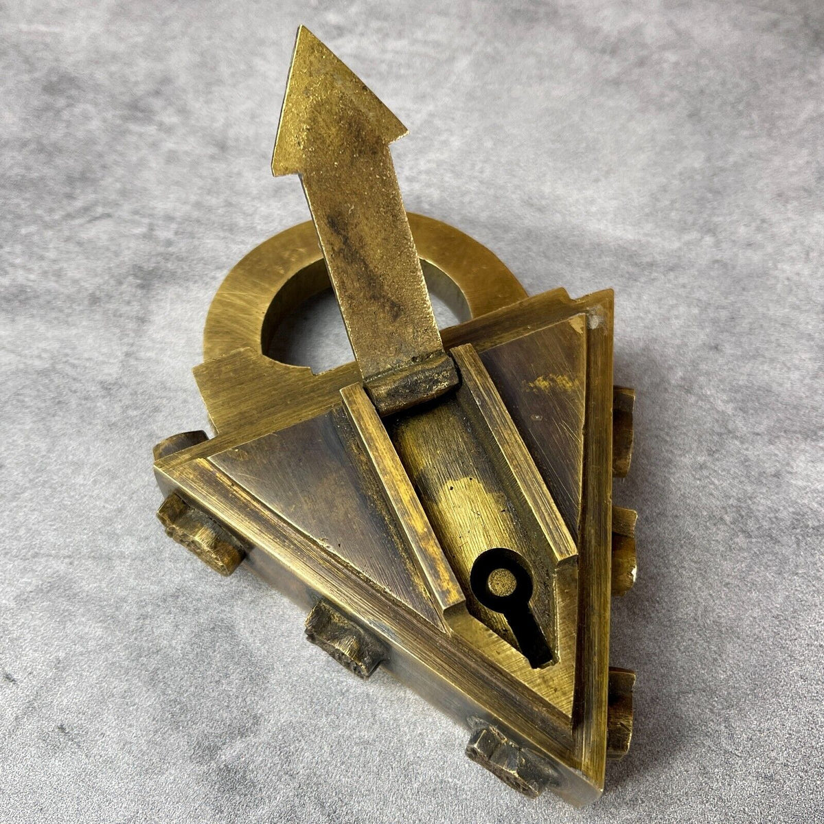 Medieval Dungeon Lock Heavy Solid Brass Triangle Padlock With Antique ...