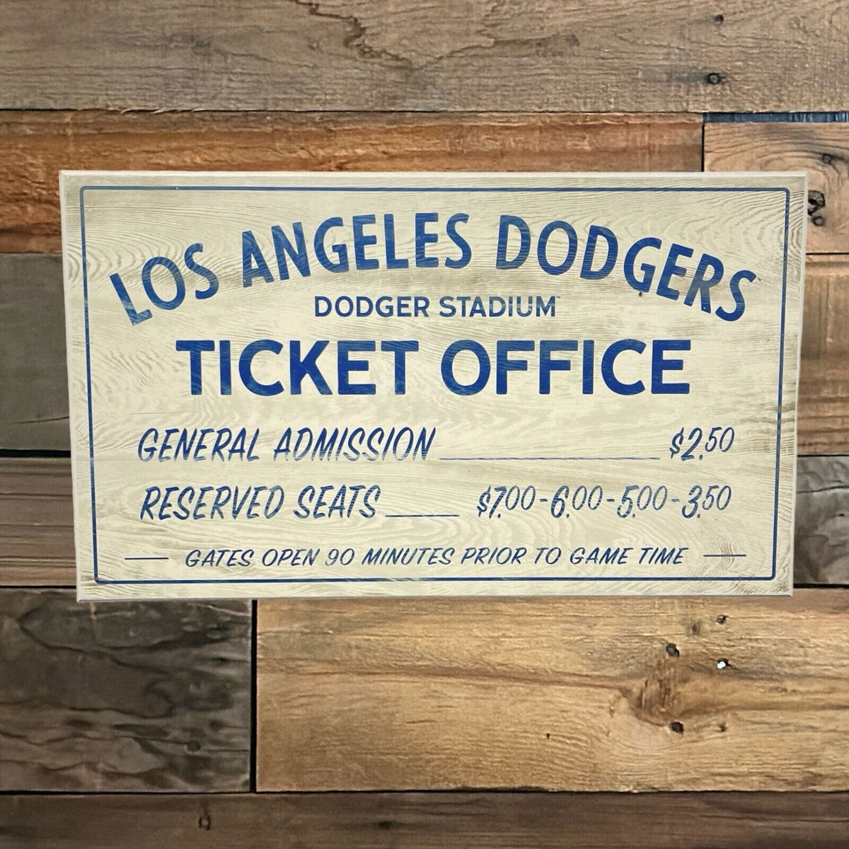 Los Angeles Dodgers Dodger Stadium Vintage Style Ticket Office Wood Wa ...