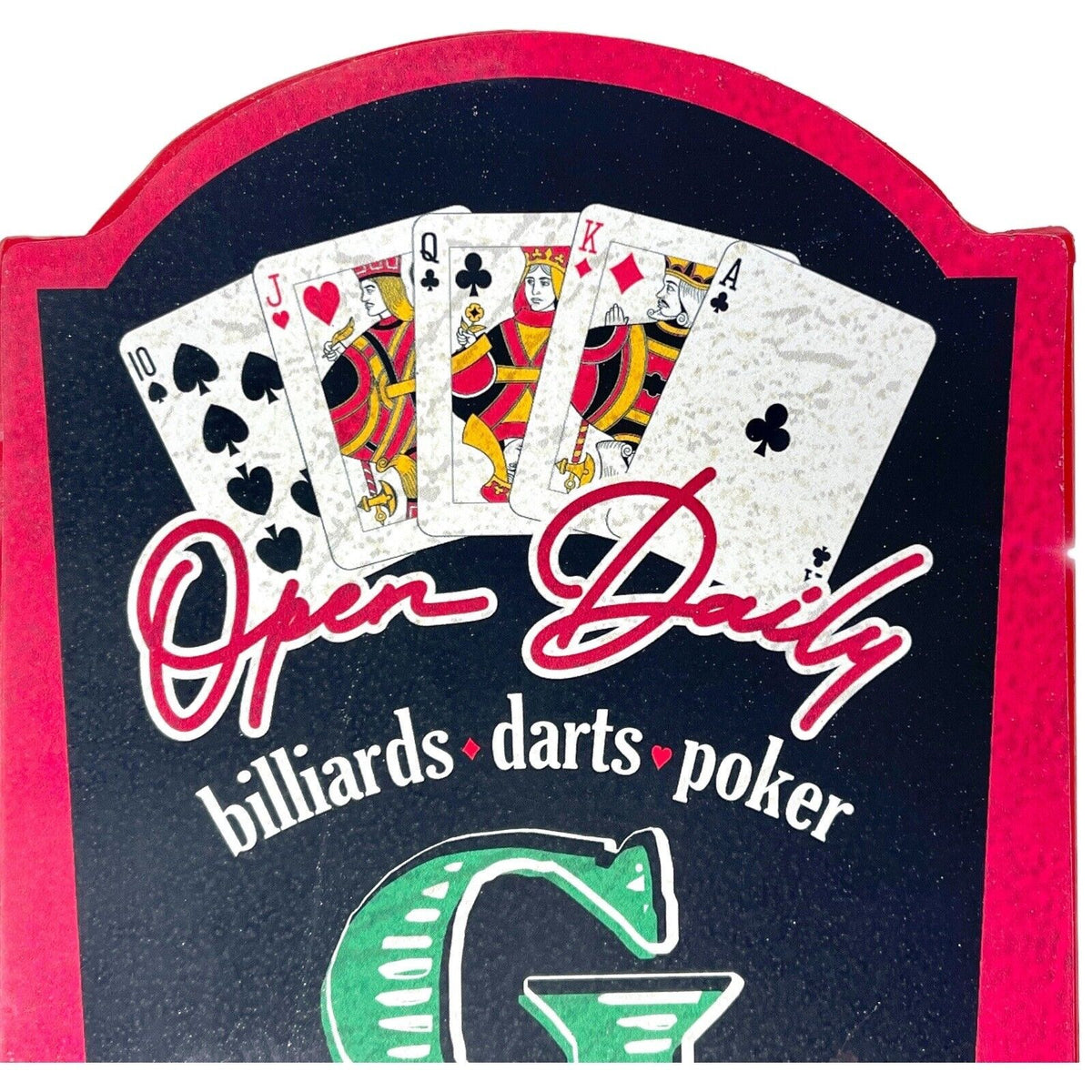 Game Room Vintage LED Double Sided Arrow Sign Poker Darts Billiards Ca ...