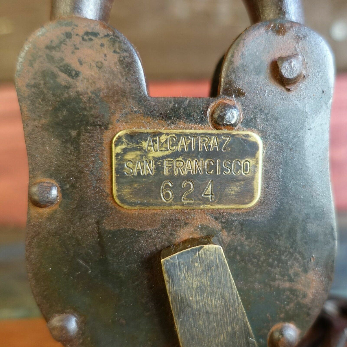 Alcatraz San Francisco XL 3" x 5" Cast Iron Lock & Keys, Antique Finis ...