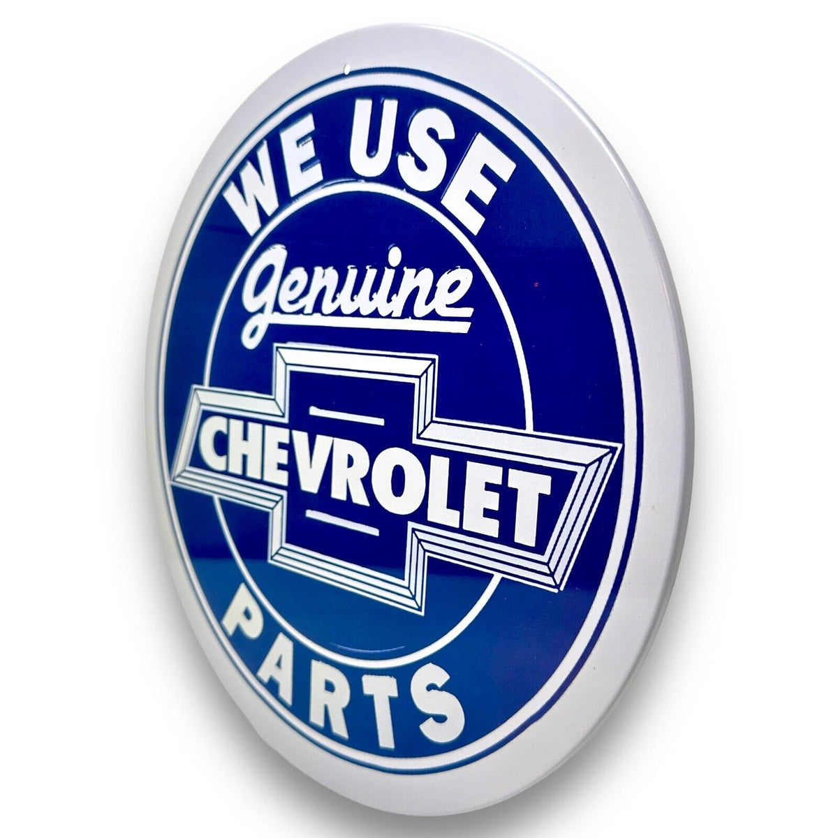 Chevrolet Round Metal Sign Genuine Parts Vintage Advertising Wall Deco ...