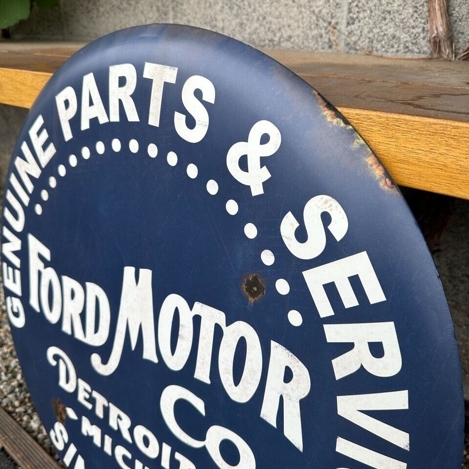 Ford Motor Co. Genuine Parts & Service Large 24" Button Sign W/ Vintag ...