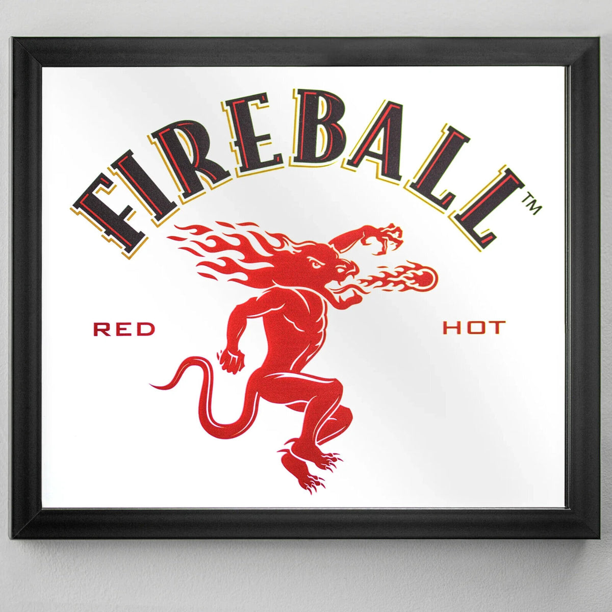 Fireball Red Hot Whisky Printed Accent Mirror – Big Daddy's Garage