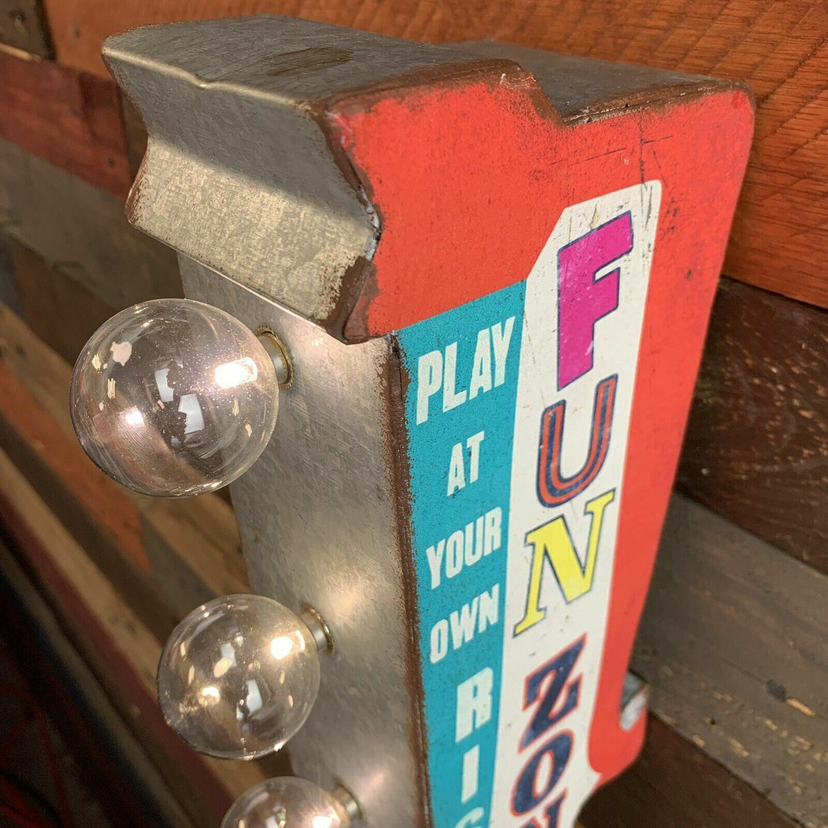 Fun Zone Arrow Shaped Double Sided LED Sign, For Game Room Bar Man Cav ...