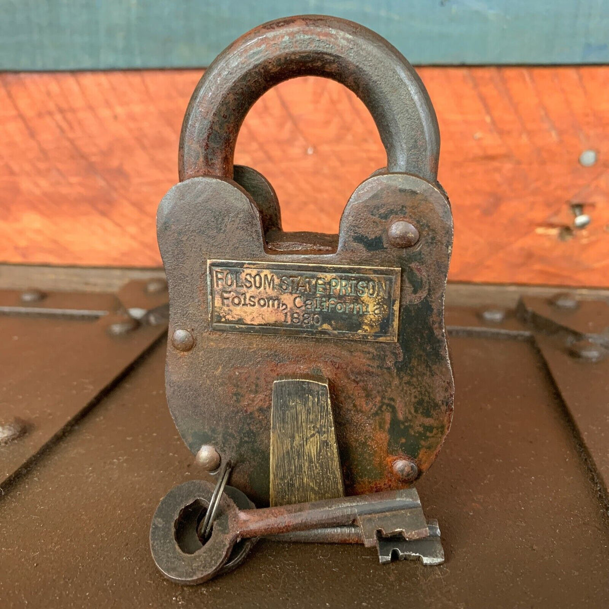 Folsom California State Prison Cast Iron Lock, Keys Brass Tag, W/ Anti ...
