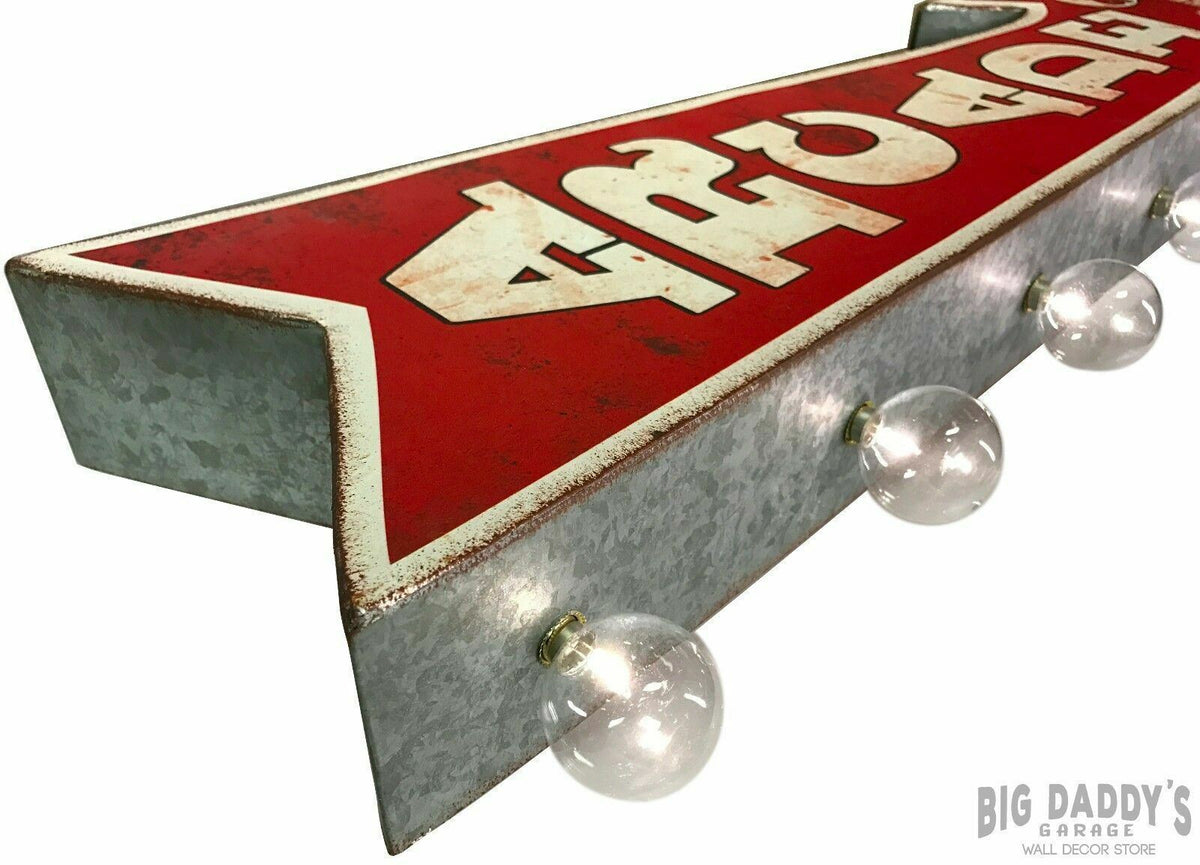 ARCADE Arrow Double Sided Sign W/ LED Lights Game Room Bar Man Cave Re ...