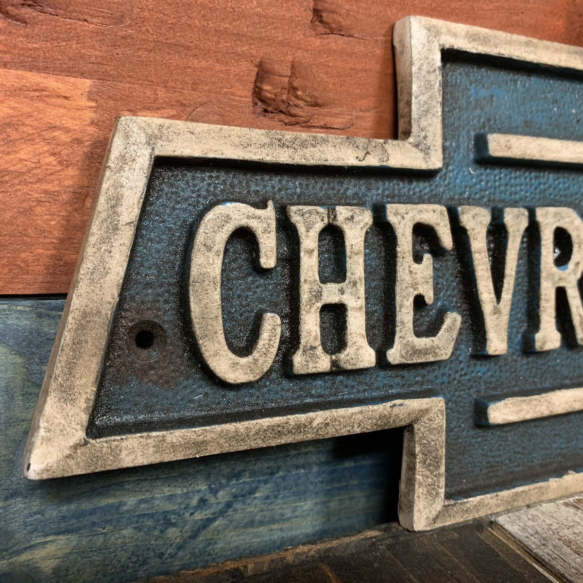 Chevrolet Cast Iron Plaque Embossed Chevy Sign Vintage Antique Finish ...