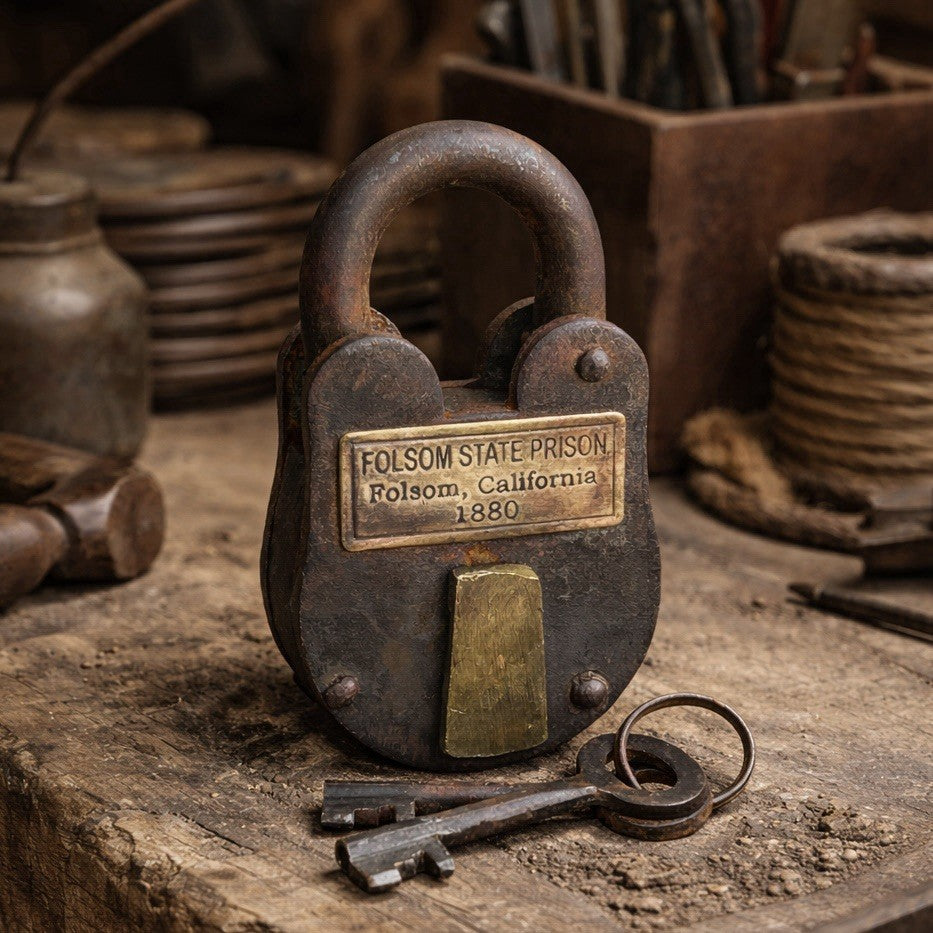 Folsom State Prison 1880 Cast Iron Prison Lock With Keys Antique Repro ...